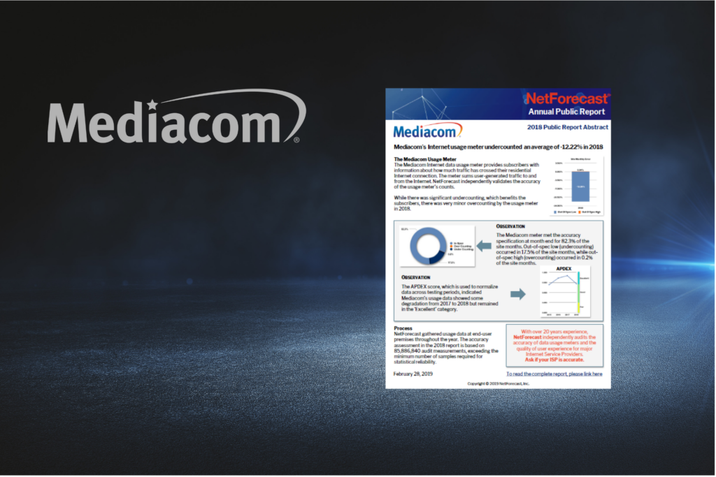 Mediacom Internet Usage Meter Accuracy Reports – NetForecast, Inc. Mediacom Internet Usage Meter Accuracy Reports – NetForecast, Inc.